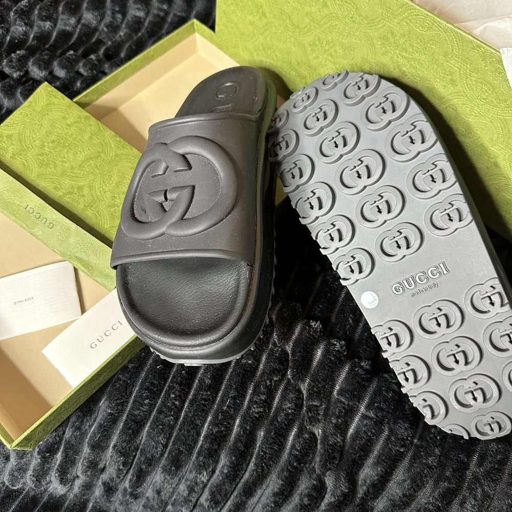 Authentic Gucci Platform Slides - Gem
